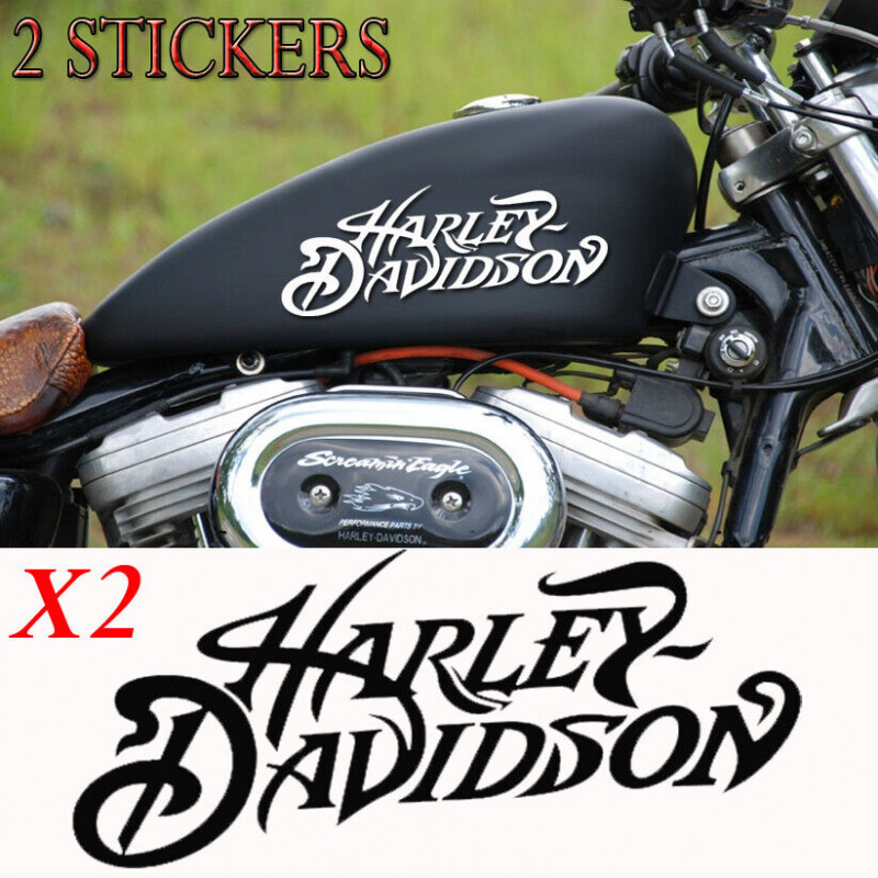 2 stickers autocollant harley davidson skull